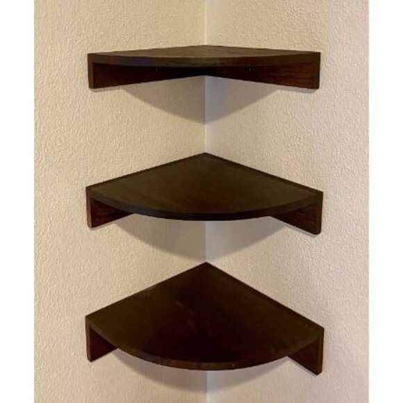Wall Decor | New Corner Shelf Wall Mount Set Of 3 Floating Shelves For ...